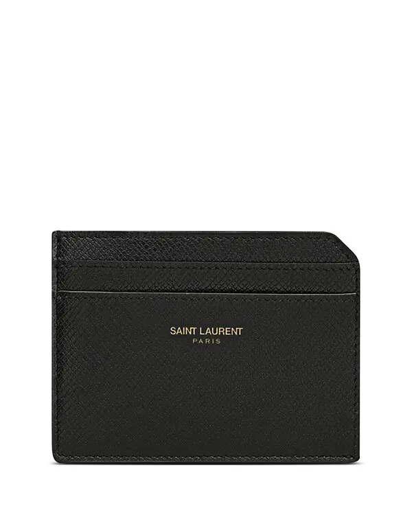 Saint Laurent Paris Open Card Case - Black