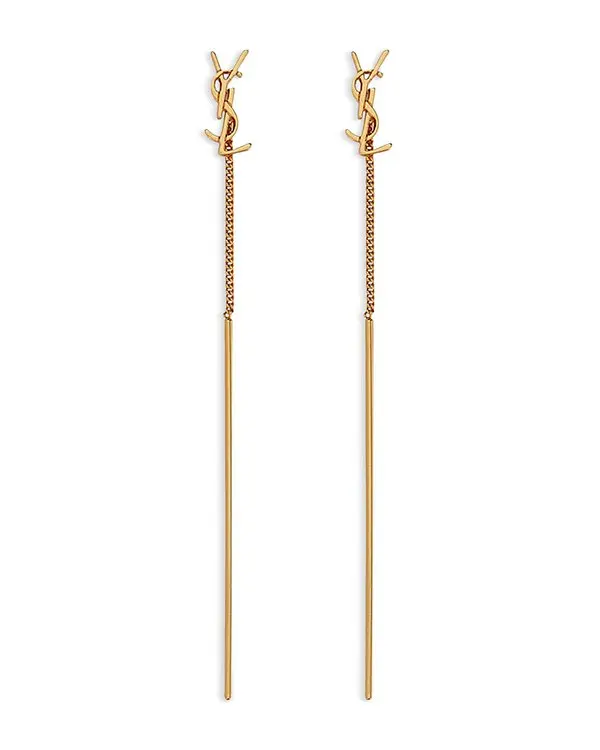 Saint Laurent Cassandre Threader Earrings - Gold