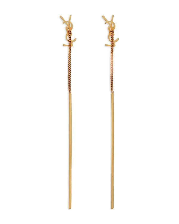 Saint Laurent Cassandre Threader Earrings - Gold