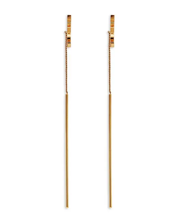 Saint Laurent Cassandre Threader Earrings - Gold