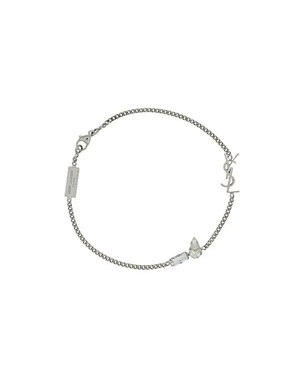 Saint Laurent Cassandre Charm Bracelet - Oxidized Silver