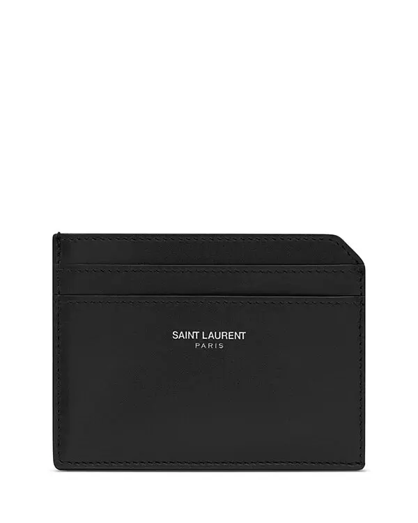 Saint Laurent Paris Open Card Case - Black