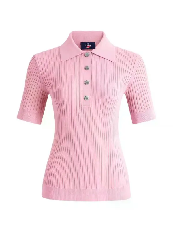 Fusalp Ribbed Polo Top - Pink