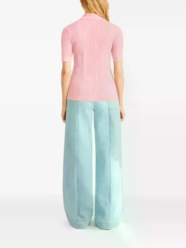 Fusalp Ribbed Polo Top - Pink