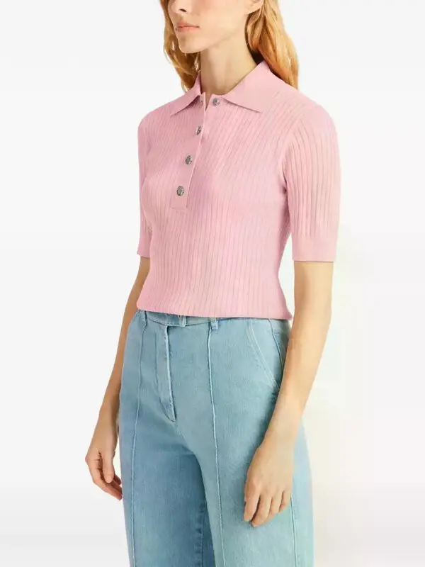 Fusalp Ribbed Polo Top - Pink