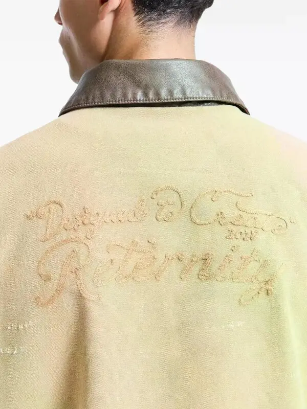 RETERNITY Embroidered Jacket With Leather Collar