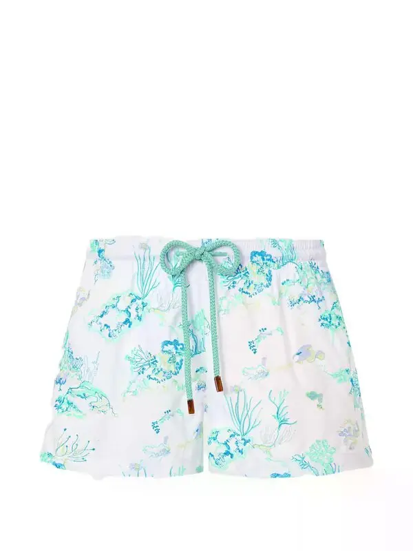 Vilebrequin Embroidered Coral Reef Swim Shorts - White