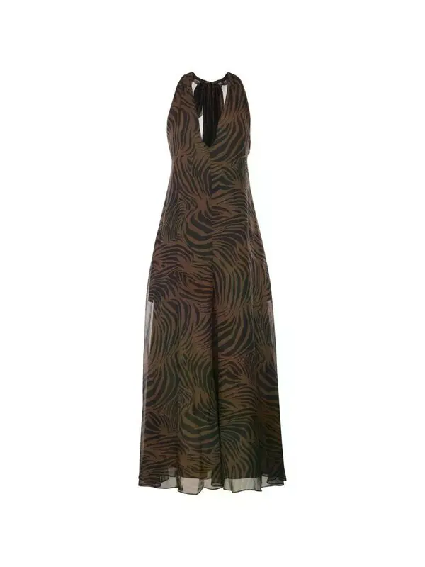 Max Mara Zebra-print Silk Maxi Dress