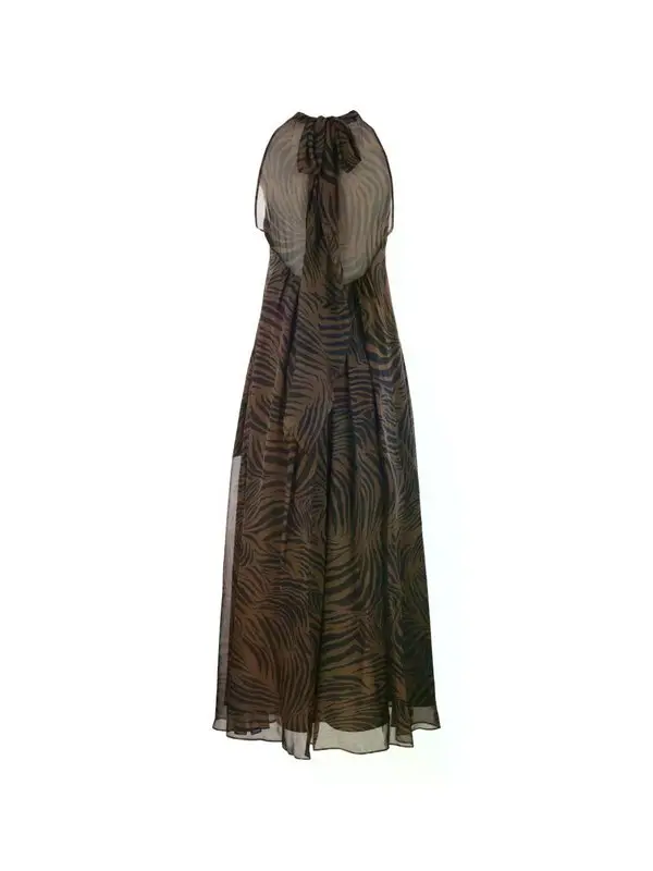Max Mara Zebra-print Silk Maxi Dress