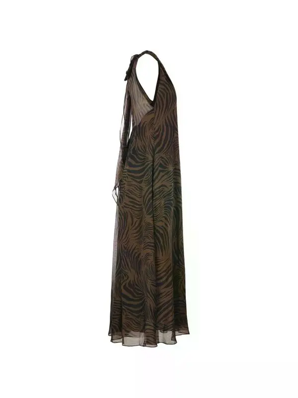 Max Mara Zebra-print Silk Maxi Dress