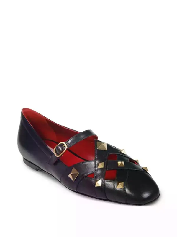 Valentino Garavani Studded Strappy Ballet Flats