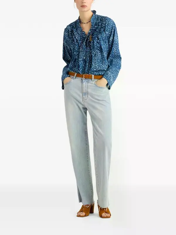 Momoni Printed Ruffled Shirt