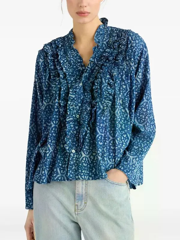 Momoni Printed Ruffled Shirt