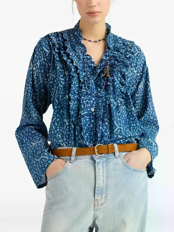 Momoni Printed Ruffled Shirt