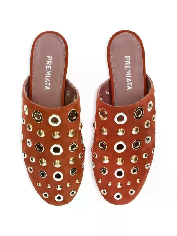 Premiata Eyelet Studded Mules - Orange