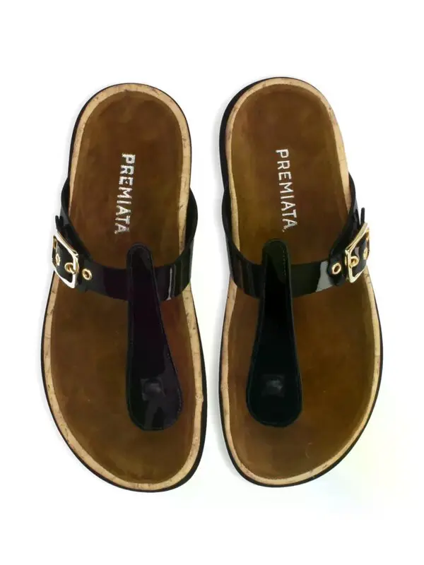 Premiata Buckle Strap Thong Sandals - Black