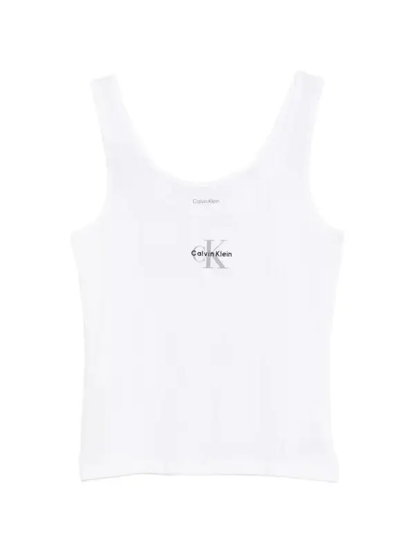 Calvin Klein Logo Tank Top - White