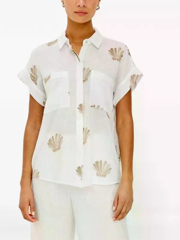 Rails Cito Shell-print Pocket Shirt - White