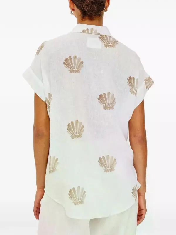 Rails Cito Shell-print Pocket Shirt - White
