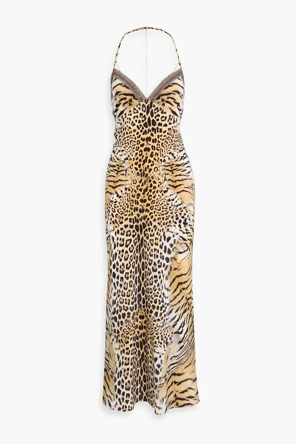 Camilla Crystal-embellished Leopard-print Maxi Slip Dress - Animal Print