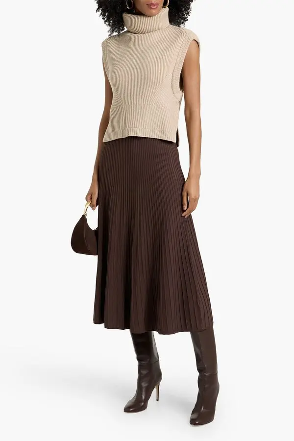 Simkhai Chiara Pleated Midi Skirt