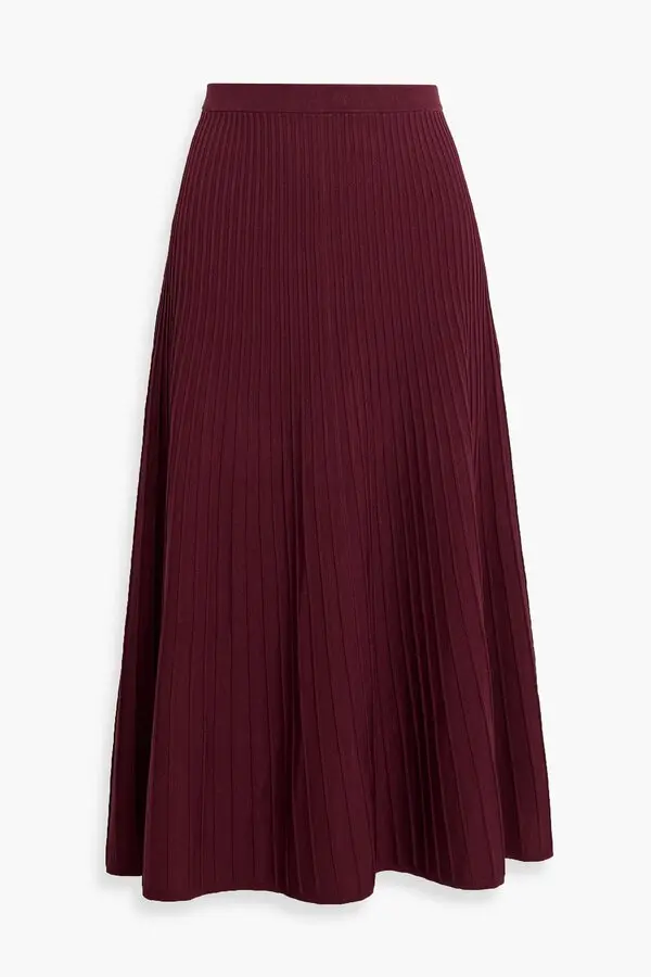 Simkhai Chiara Pleated Midi Skirt - Claret