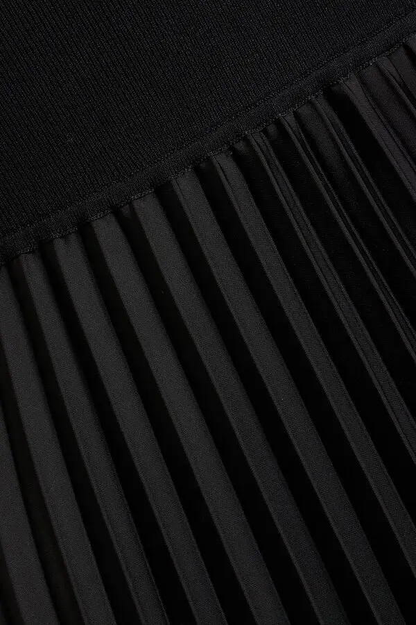 Simkhai Melanie Pleated Satin Midi Skirt