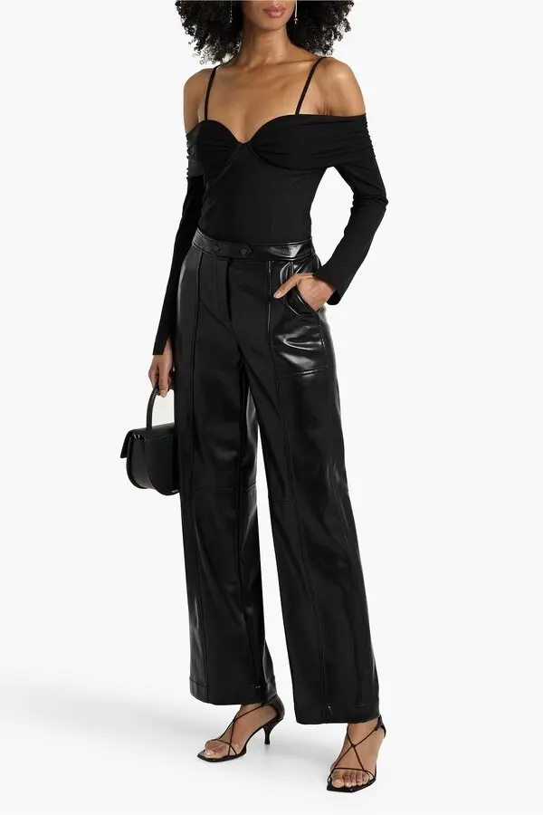 Simkhai Mackenzie Paneled Straight-leg Pants - Black