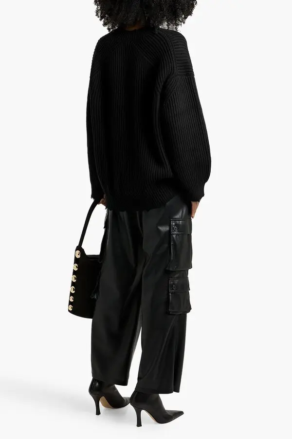 Simkhai Willa Distressed Ribbed Wool Sweater