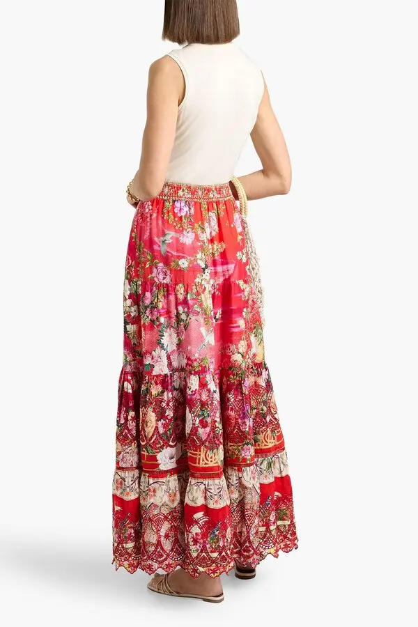 Camilla Floral-print Linen Maxi Skirt