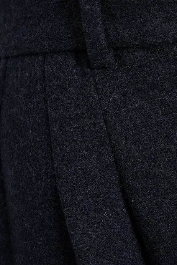 Simkhai Leroy Pleated Wide-leg Pants - Navy