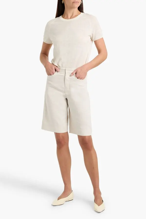 Max Mara Cotton And Linen-blend Shorts