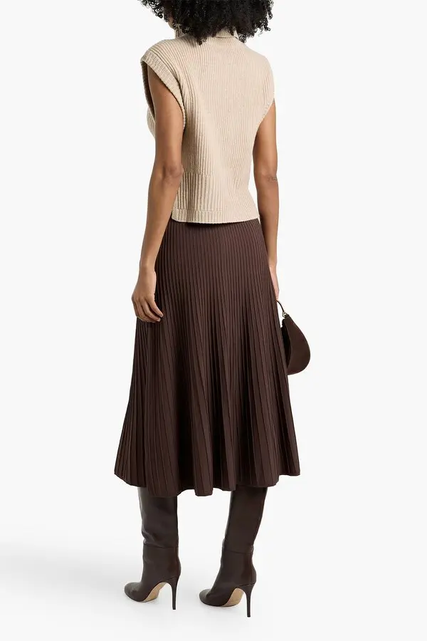 Simkhai Maple Ribbed Wool-blend Turtleneck Vest - Beige