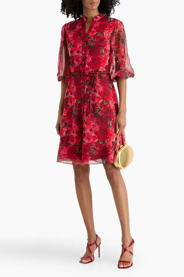 MIKAEL AGHAL Floral-print Crepon Dress