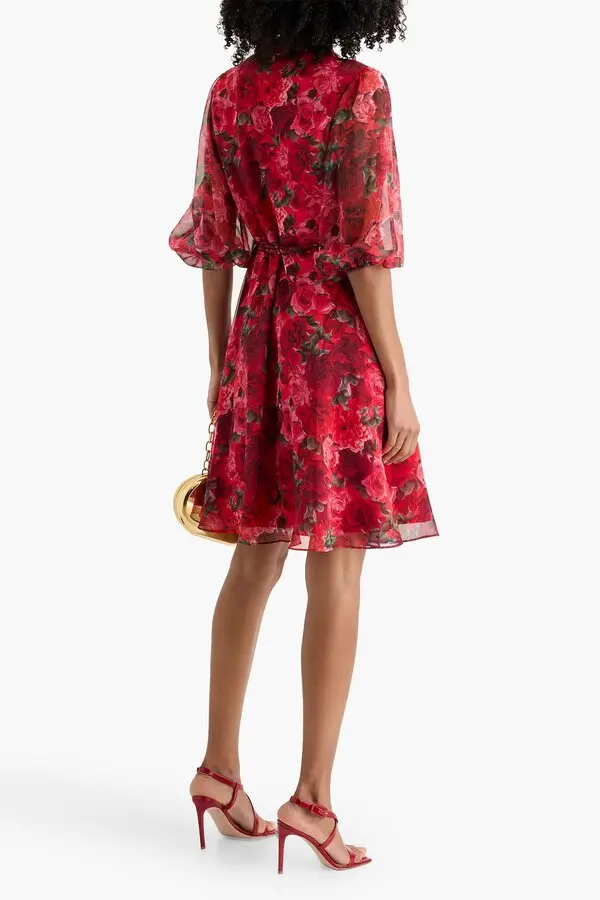MIKAEL AGHAL Floral-print Crepon Dress