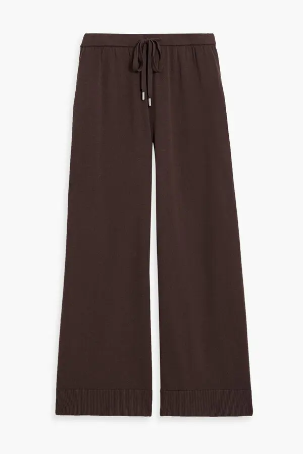 Simkhai Celine Cotton And Cashmereblend Wideleg Pants - Chocolate