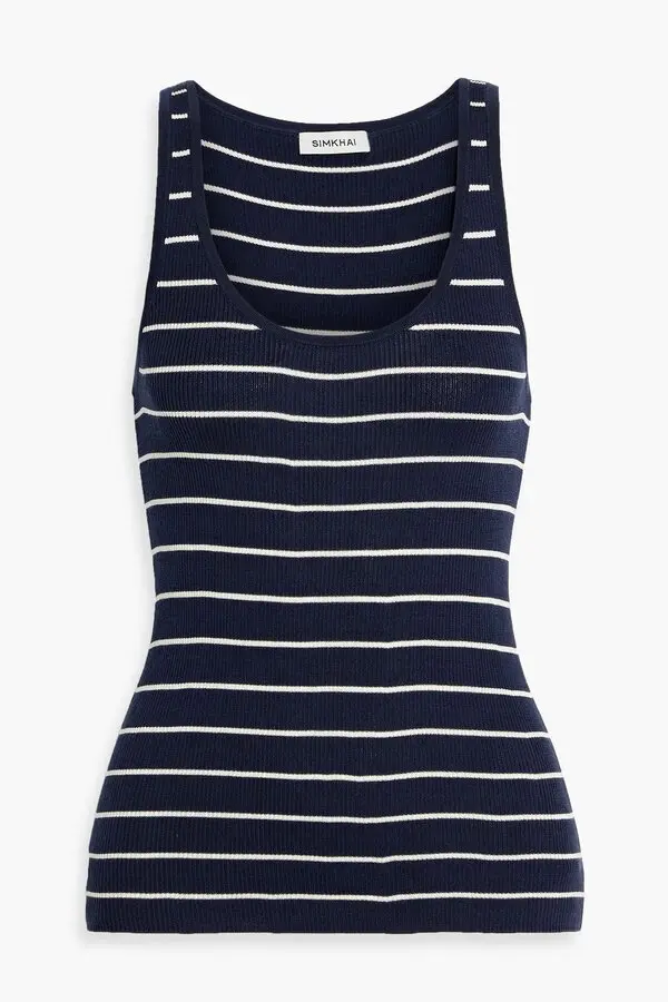 Simkhai Kioni Striped Ribbed Tank - Navy