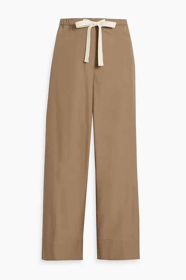 Max Mara Cotton-poplin Wide-leg Pants - Camel