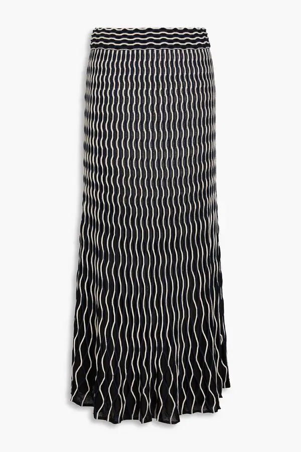 Simkhai Aliza Jacquard-knit Midi Skirt - Black