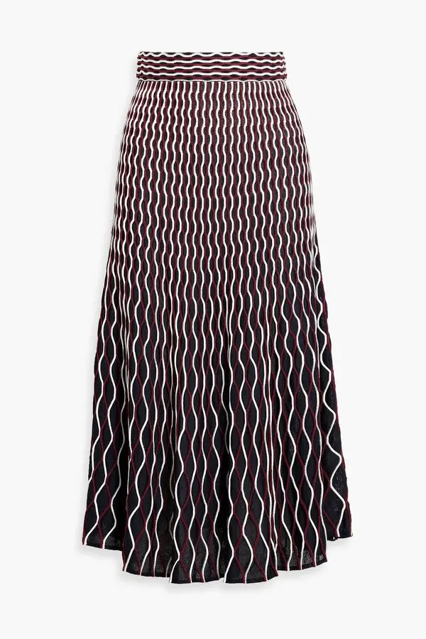 Simkhai Aliza Jacquard-knit Midi Skirt - Claret