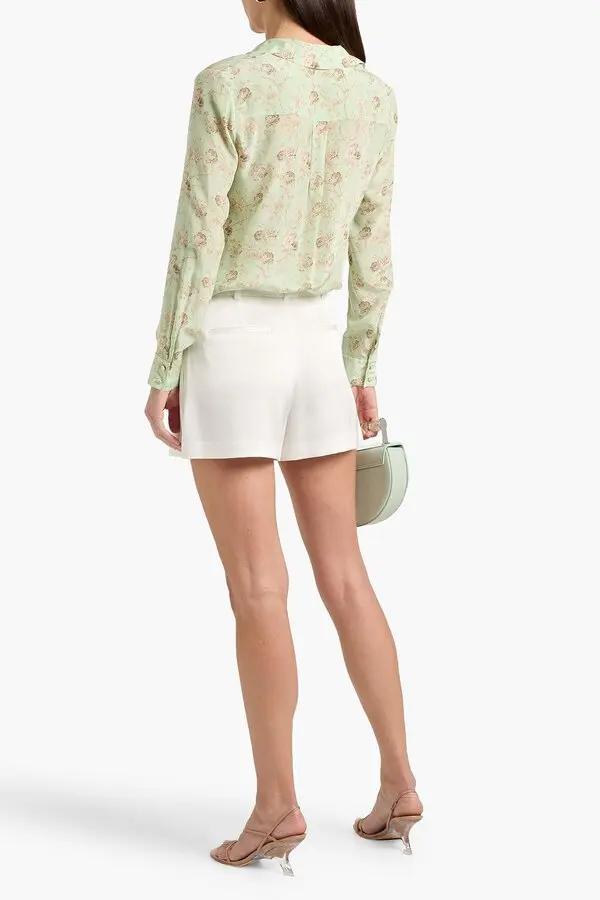 Alice + Olivia Simon Pleated Crepe Shorts