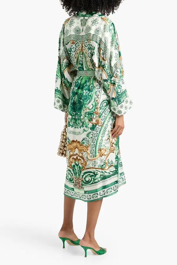 Camilla Crystal-embellished Printed Silk-satin Jacket