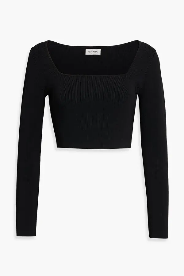 Simkhai Halstin Cropped Top - Black
