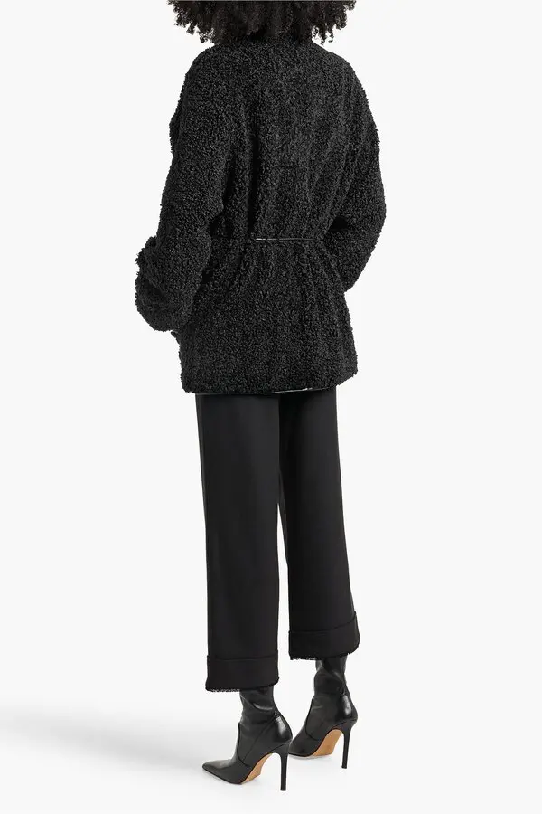 Simkhai Kimia Belted Teddy Fleece Jacket - Black