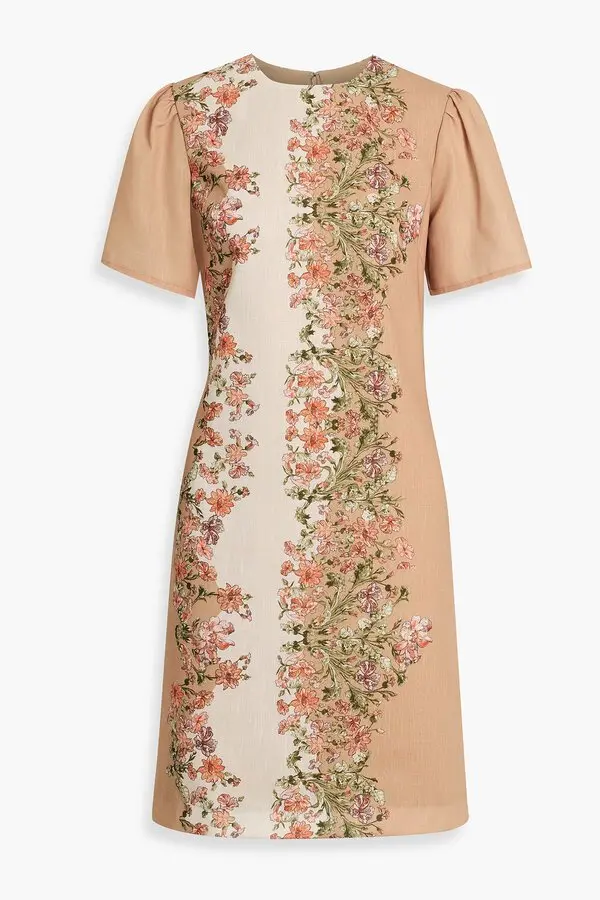 MIKAEL AGHAL Floral-print Woven Dress - Sand