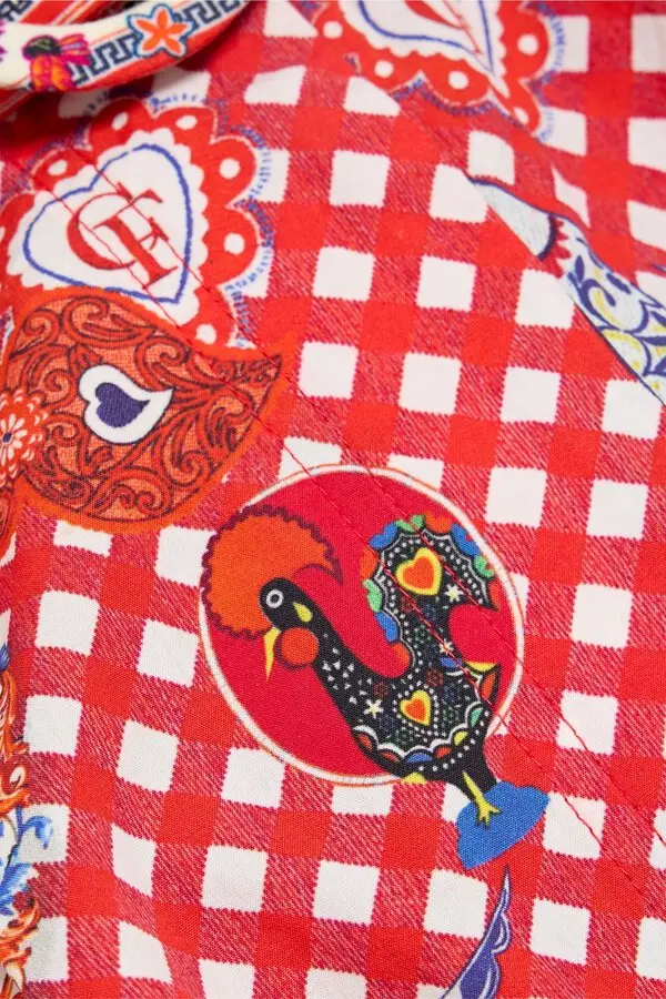 Camilla Belted Printed Cotton-poplin Shorts