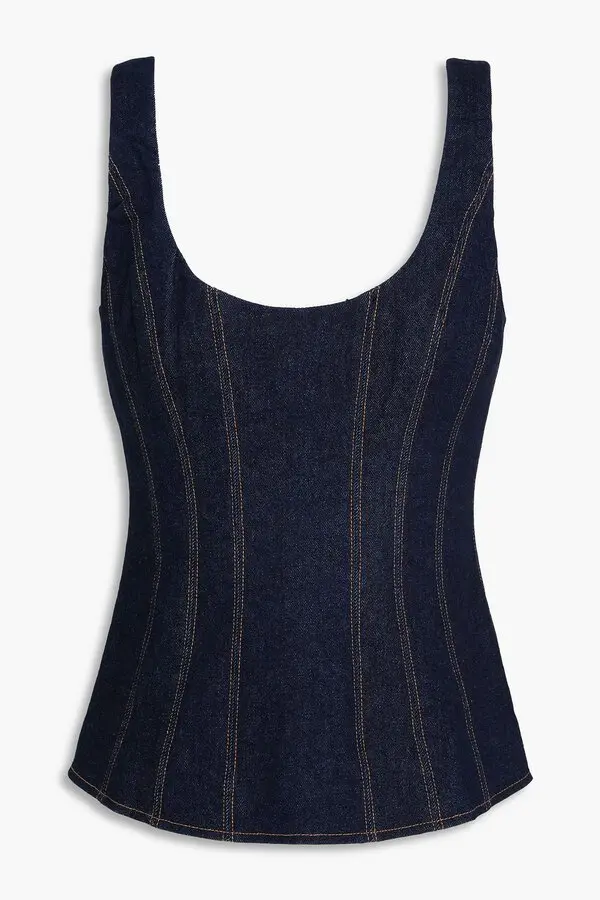 Simkhai Lachlan Denim Bustier Top - Dark Denim