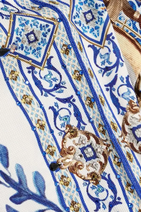 Camilla Cropped Printed Twill Top