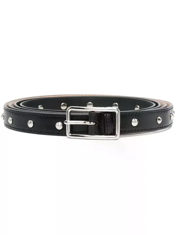 Alexander McQueen Long Studded Belt - Black