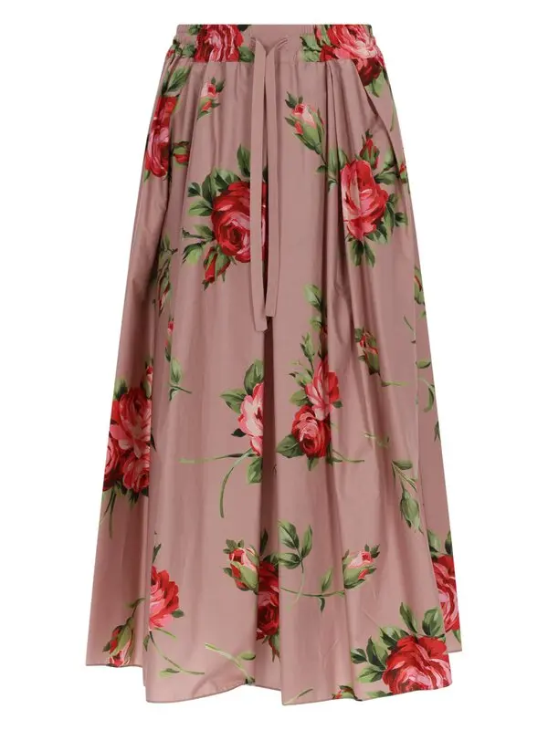 Dolce & Gabbana Printed Midi Skirt - Pink